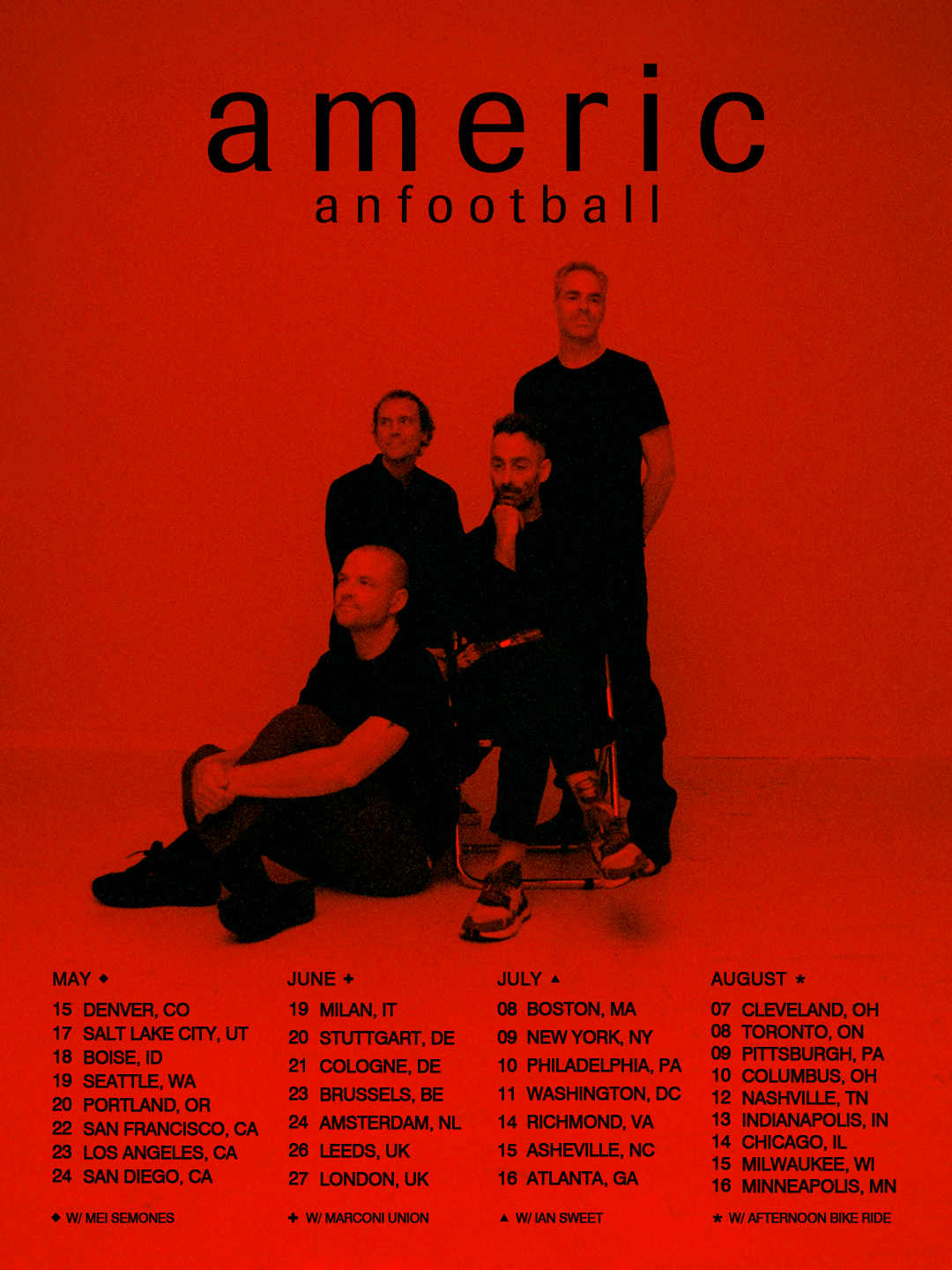 American Football Announce Expansive 2026 World Tour - Hit Parader